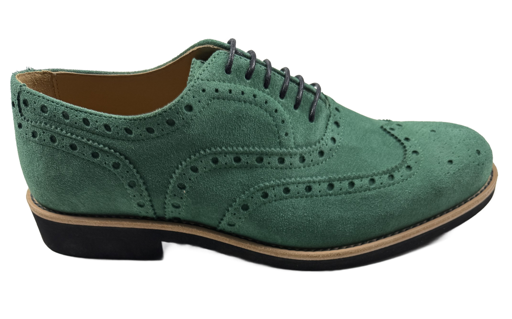 Mens Black & Green Suede Wingtip Dress Shoes | Soxy Socks – Soxy.com